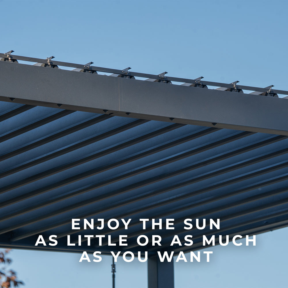 Sarasota Steel Louvered Pergola - 14x10 – The Backyard Guys