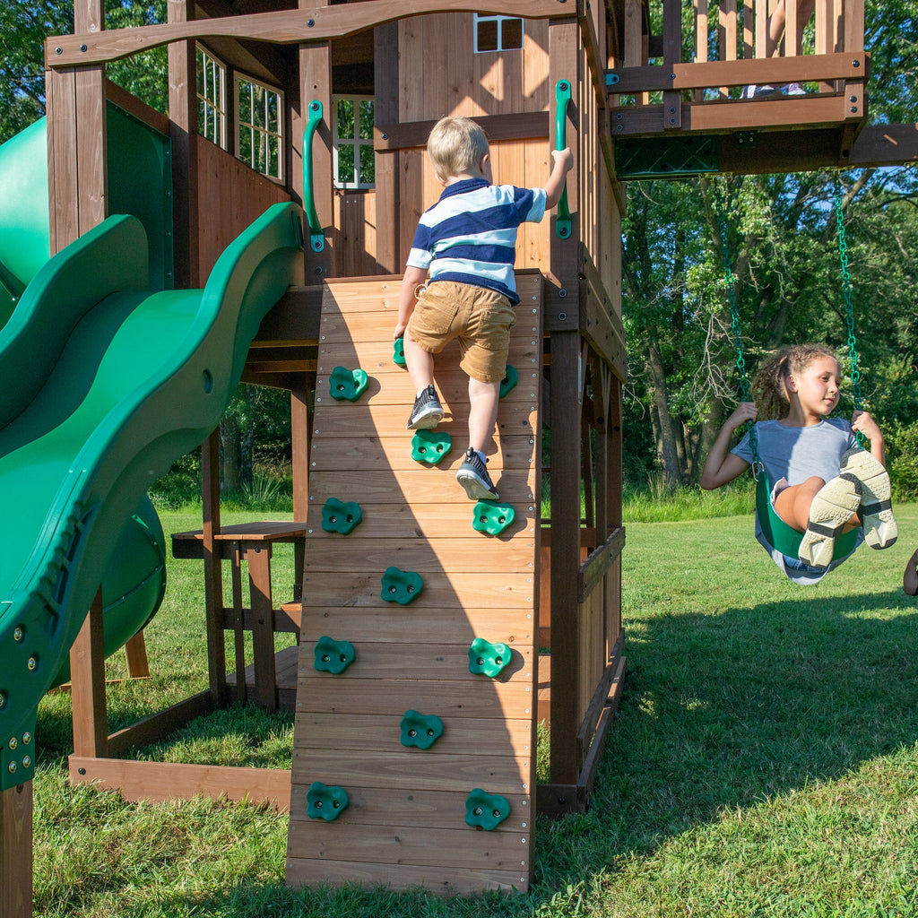 Skyfort II with Spiral Tube Slide - Backyard Discovery – The Backyard Guys